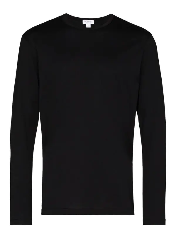 Sunspel Long Sleeve T-shirt - Black