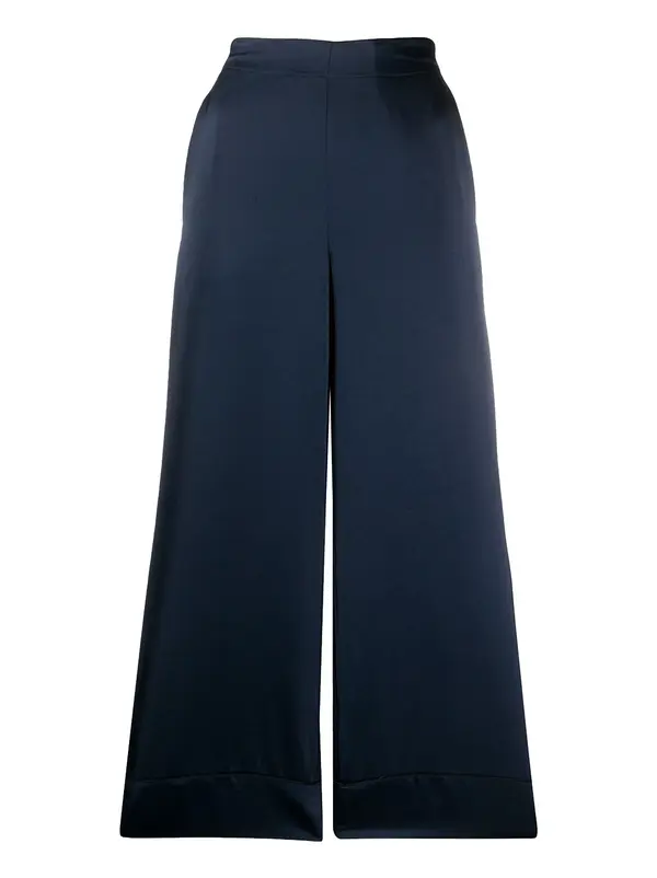 BLANCA VITA Wide Leg Cropped Trousers - Blue