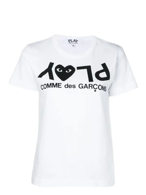 Play Comme Des Garcon Logo Print T-shirt - White