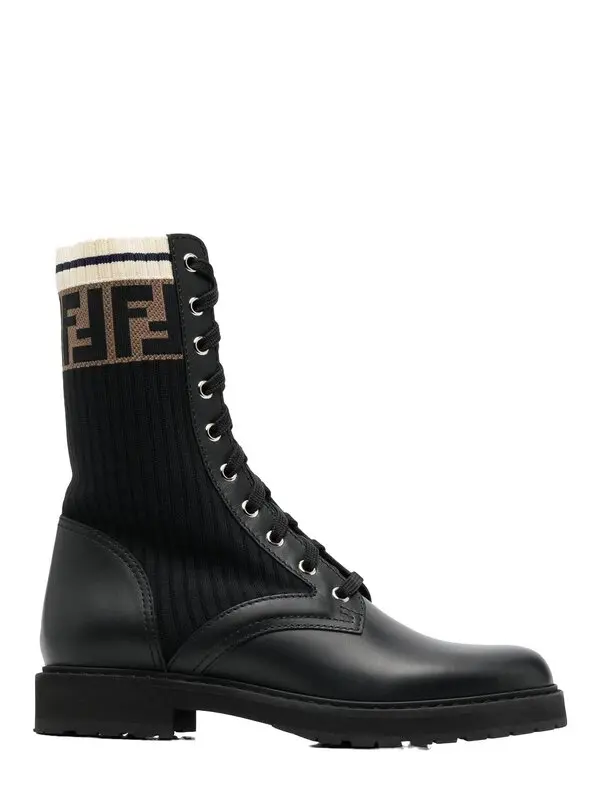 Fendi Rockoko Combat Boots - Black