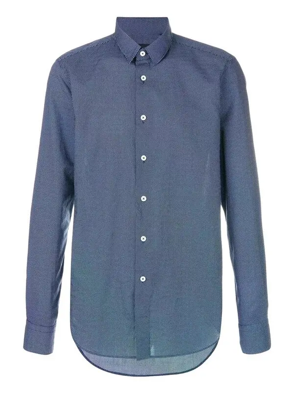 DELL'OGLIO Long Sleeved Button Up Shirt - Blue