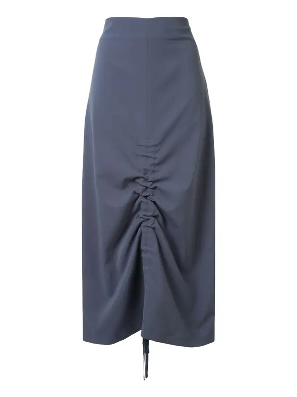Goen.j Ruched Midi Skirt - Blue