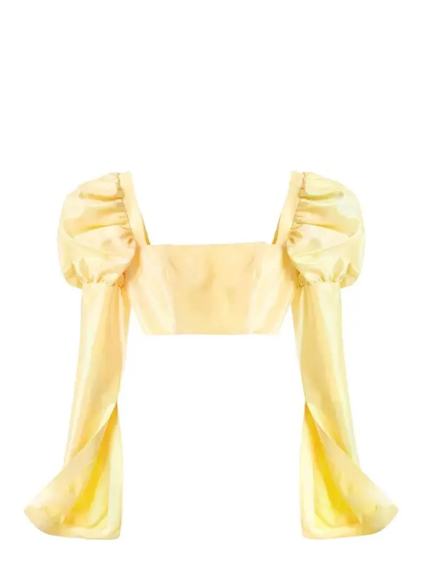 MACGRAW Canary Crop Blouse - Yellow