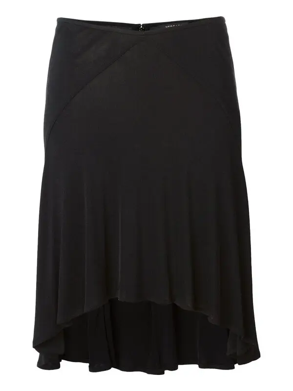 Versace Flared Asymmetric Hem Skirt - Black