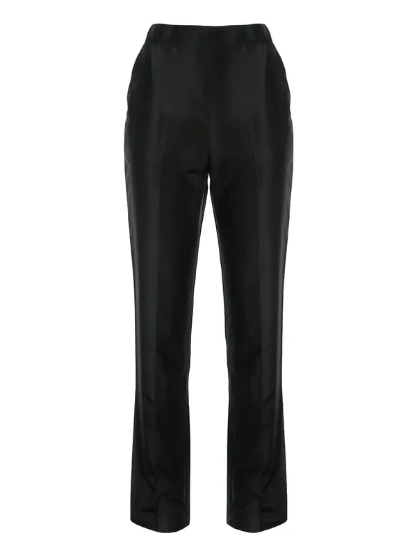 MACGRAW High-waisted Silk Trousers - Black