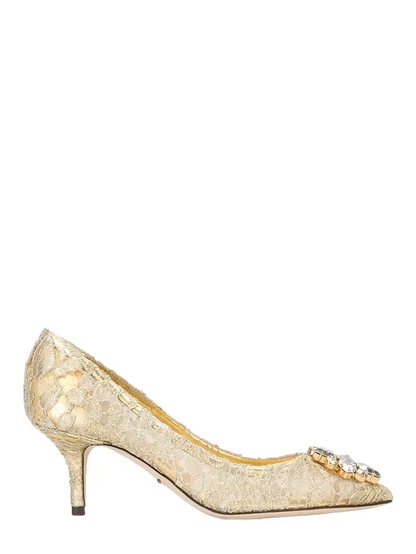 Dolce & Gabbana Rainbow Lace Brooch Pumps - Metallic