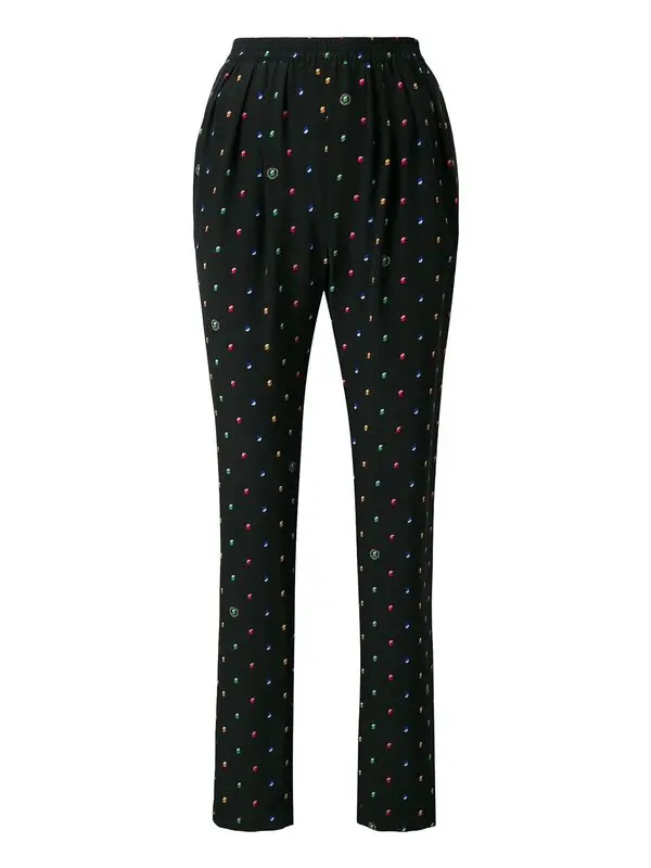 Stella McCartney Printed Silk Trousers - Black