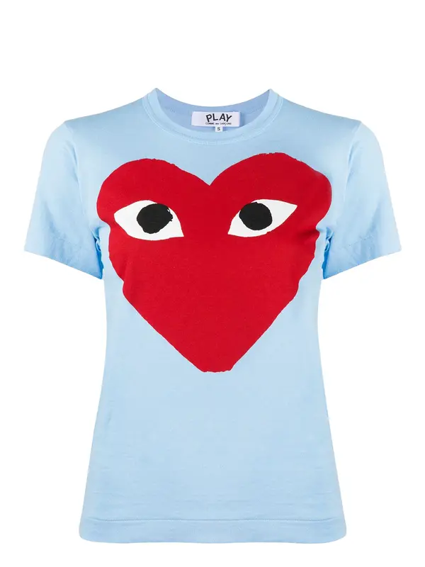 Play Comme Des Garcon Heart-print T-shirt - Blue