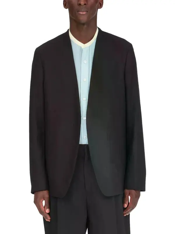 MAISON MARGIELA Virgin-wool Collarless Blazer - Black