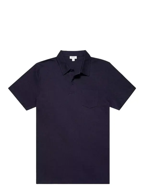 Sunspel Cotton Polo Shirt - Blue