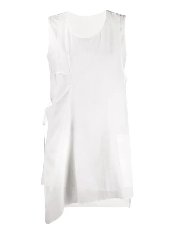 Y’s Asymmetric Sleeveless Tunic - White