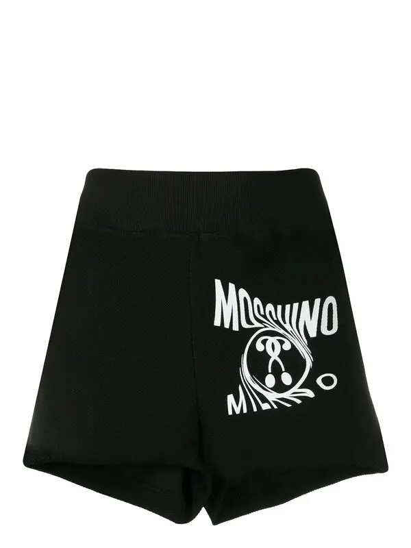 Moschino Logo-print Elasticated Shorts - Black