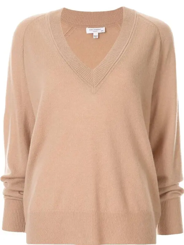 Equipment Madalene V-neck Cashmere Jumper - Brown