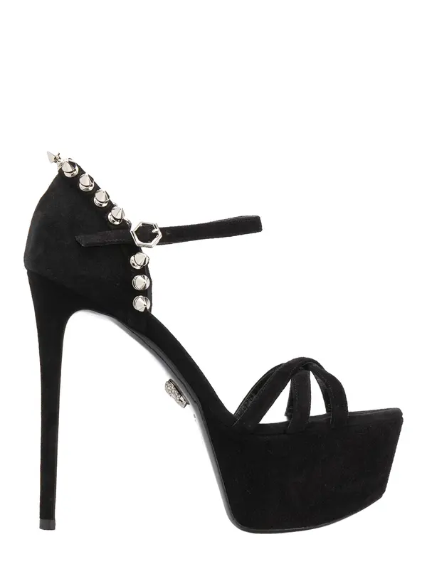 Philipp Plein Stud-embellished Platform Sandals - Black