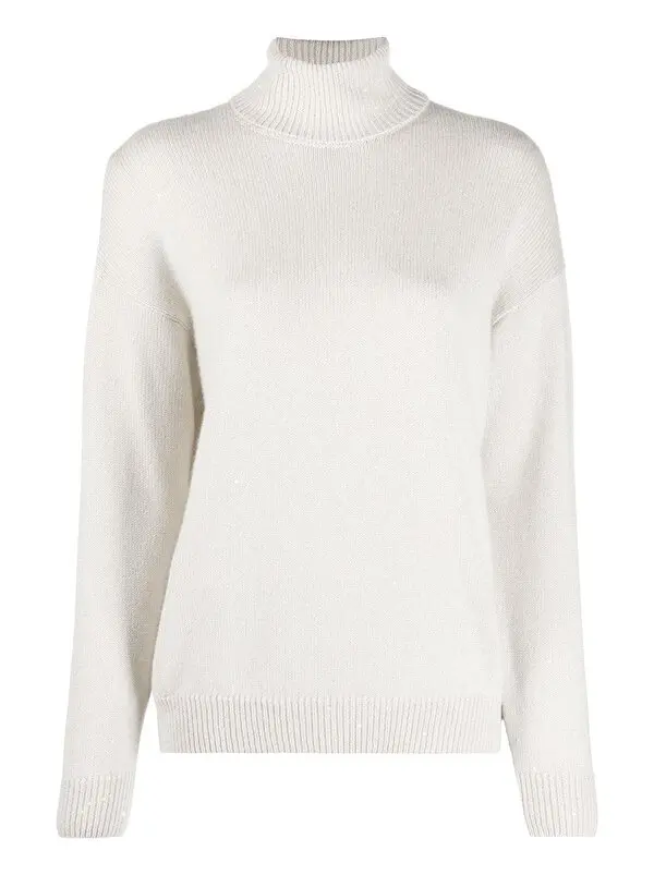 Brunello Cucinelli Roll Neck Jumper - Neutrals