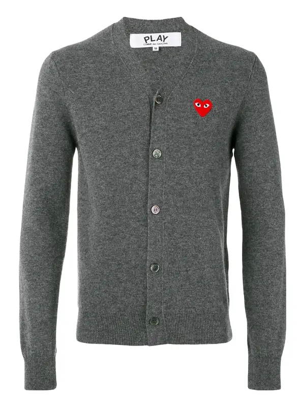 Play Comme Des Garcon Lightweight Cardigan - Grey