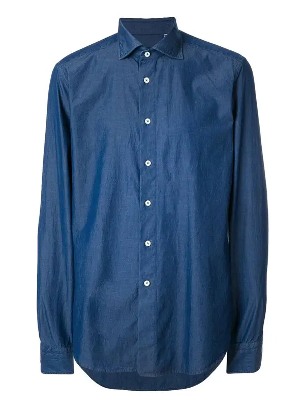 DELL'OGLIO Classic Long-sleeve Shirt - Blue