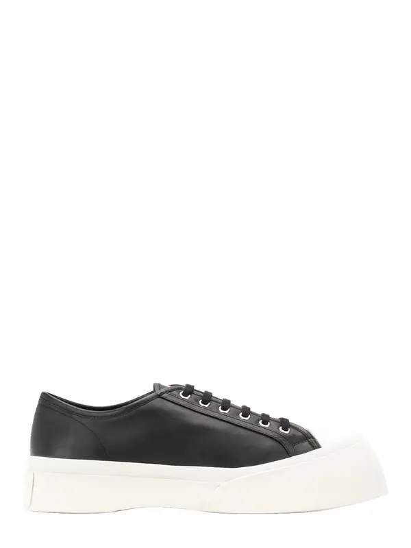 Marni Pablo Leather Flatform Sneakers - Black