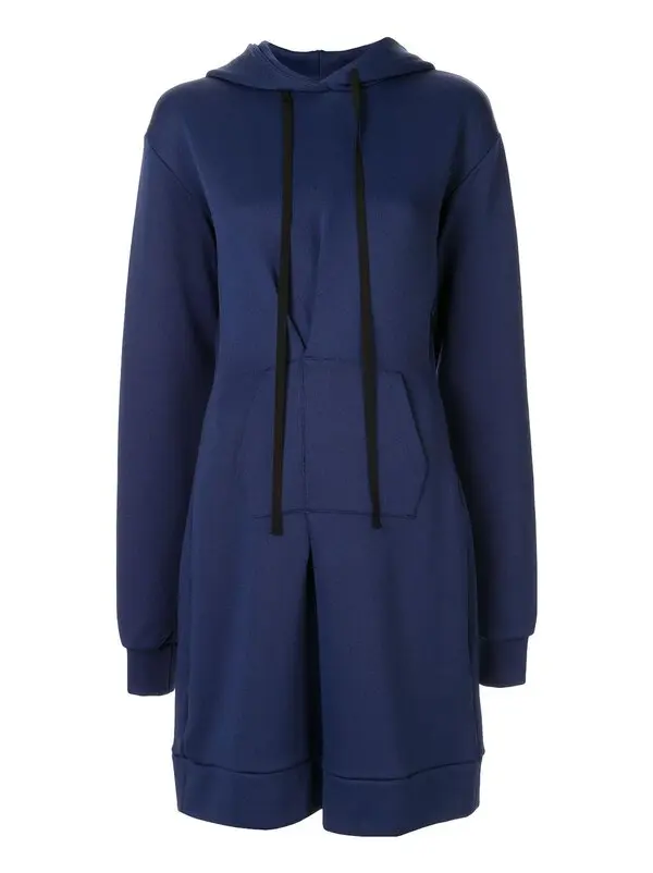 BEN TAVERNITI UNRAVEL PROJECT Pintuck Detail Hoodie Dress - Blue