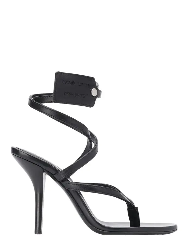 Off-White Zip-tie Tag Strappy Sandals - Black