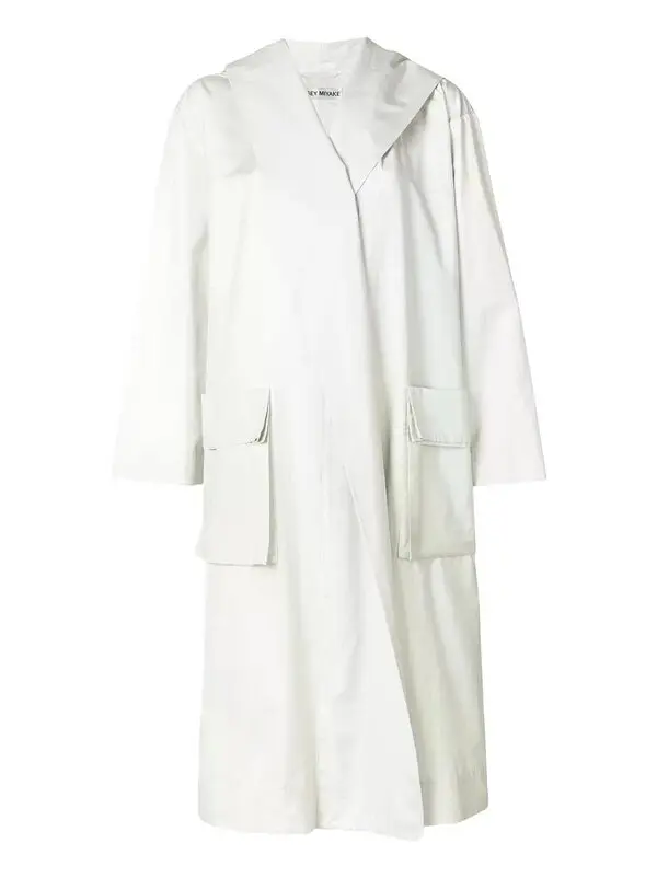Issey Miyake Hooded Trench Coat - White