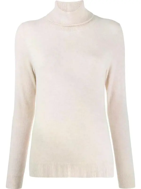 N.peal Fine Knit Polo Neck Jumper - Neutrals