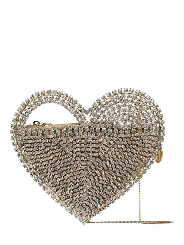 Rosantica Rejina Heart Crystal Clutch Bag - Gold