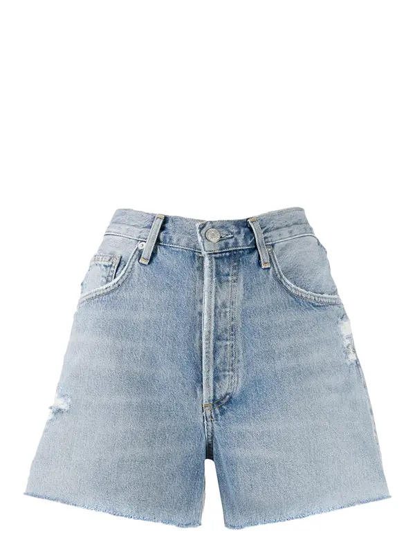 AGOLDE Distressed Denim Shorts - Blue
