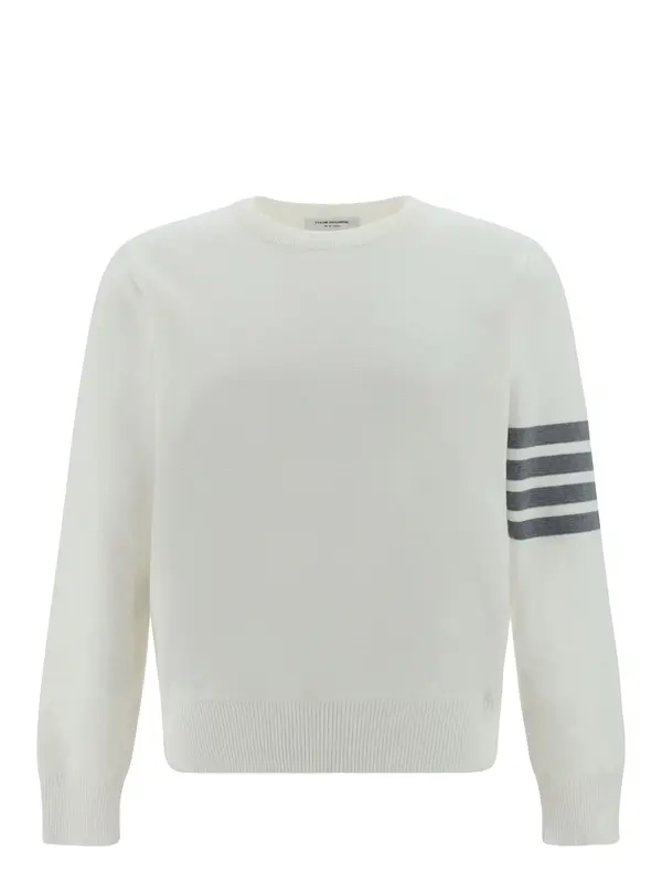 Thom Browne 4-bar Milano Stitch Jumper - White