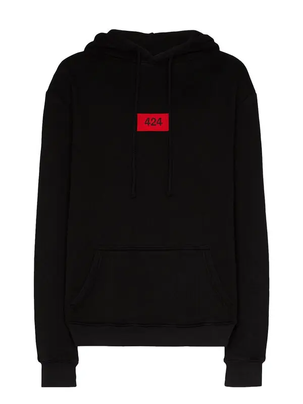 424 Logo Patch Hoodie - Black