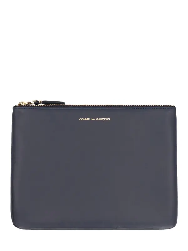 Comme Des Garçons Logo Leather Pouch - Blue