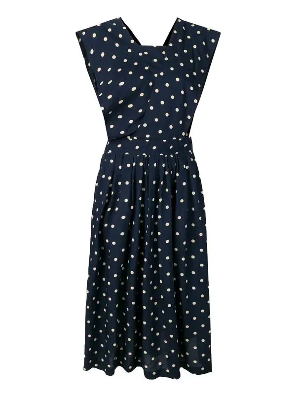 Comme Des Garçons Polka Dot Midi Dress - Blue
