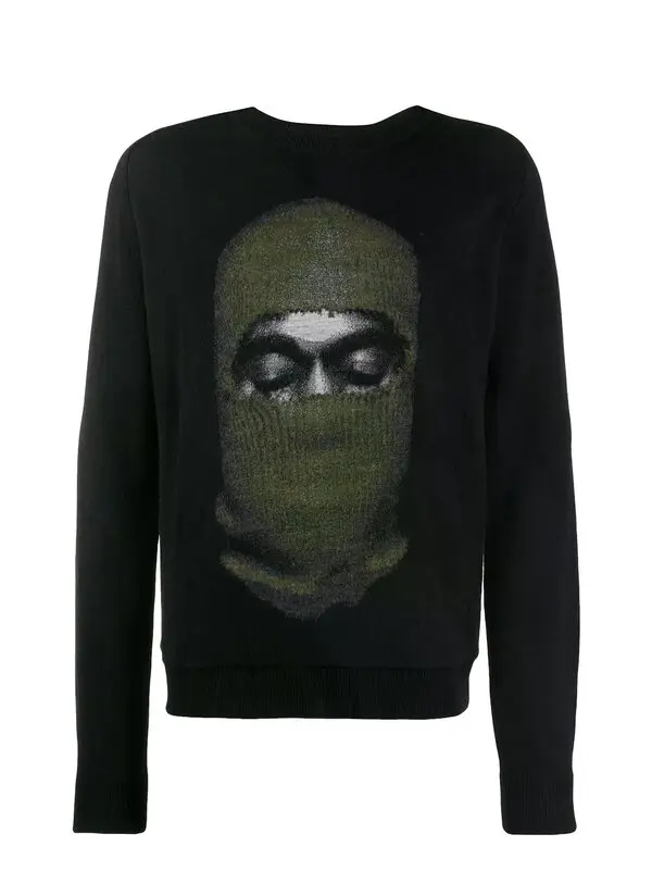 IH NOM UH NIT Balaclava Print Sweatshirt - Black