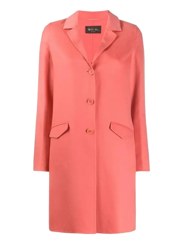 Loro Piana Single-breasted Mid-length Coat - Pink