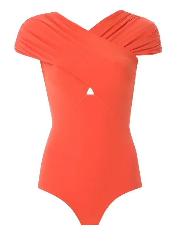 AMIR SLAMA Ruched Panelled Body - Orange