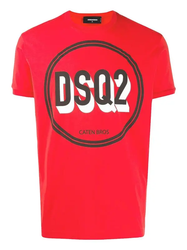 Dsquared2 Circle Logo Printed T-shirt - Red