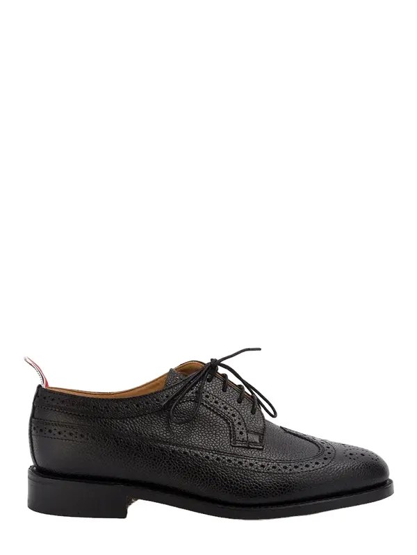 Thom Browne Grain-textured Leather Oxfords - Black