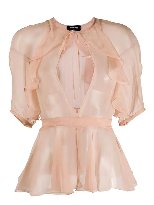 Dsquared2 Geometric Cut-out Blouse - Neutrals