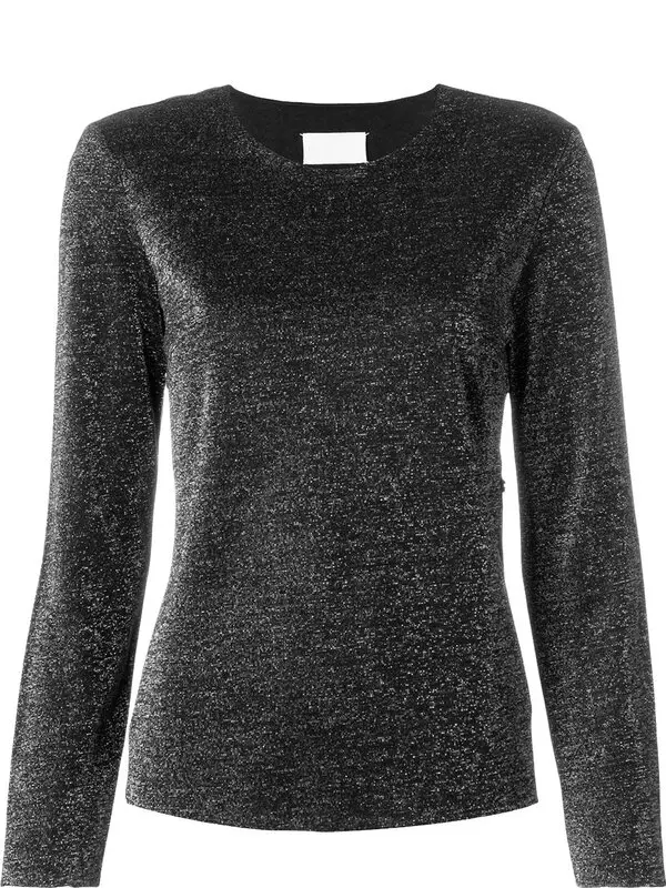 Maison Martin Margiela Long Sleeve Lurex Blouse - Black