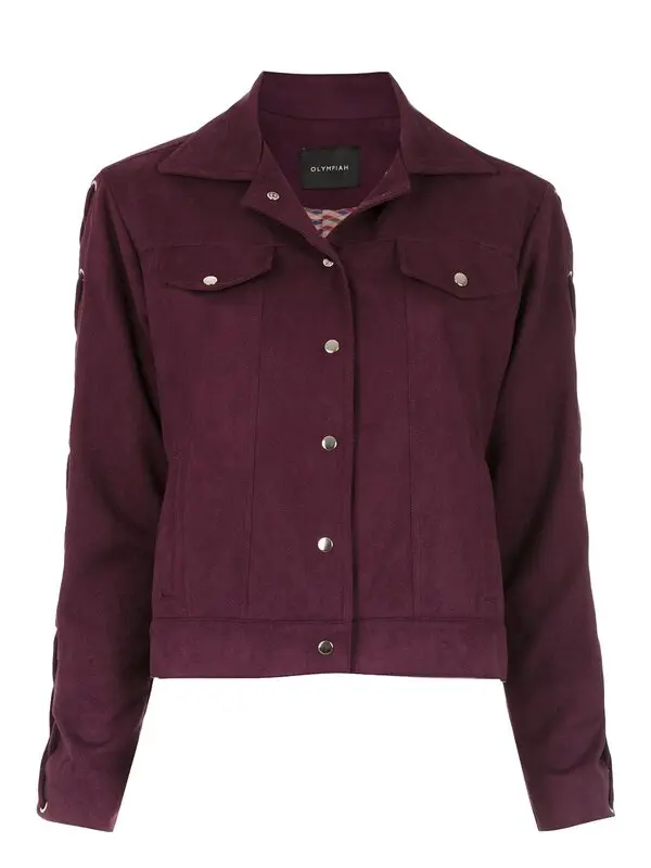 OLYMPIAH Napoles Lace-up Detail Jacket - Red