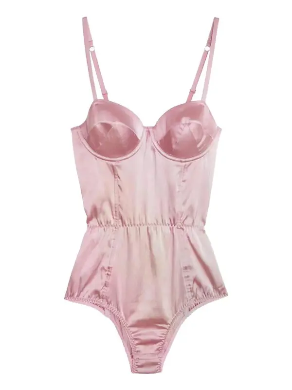 Fleur Du Mal Satin Bullet Bodysuit - Pink