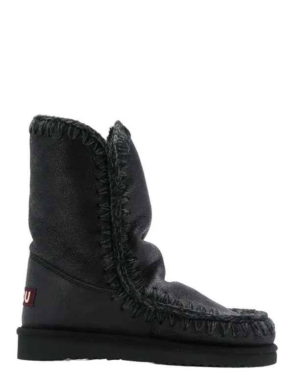 Mou Stitch Detail Snow Boots - Black