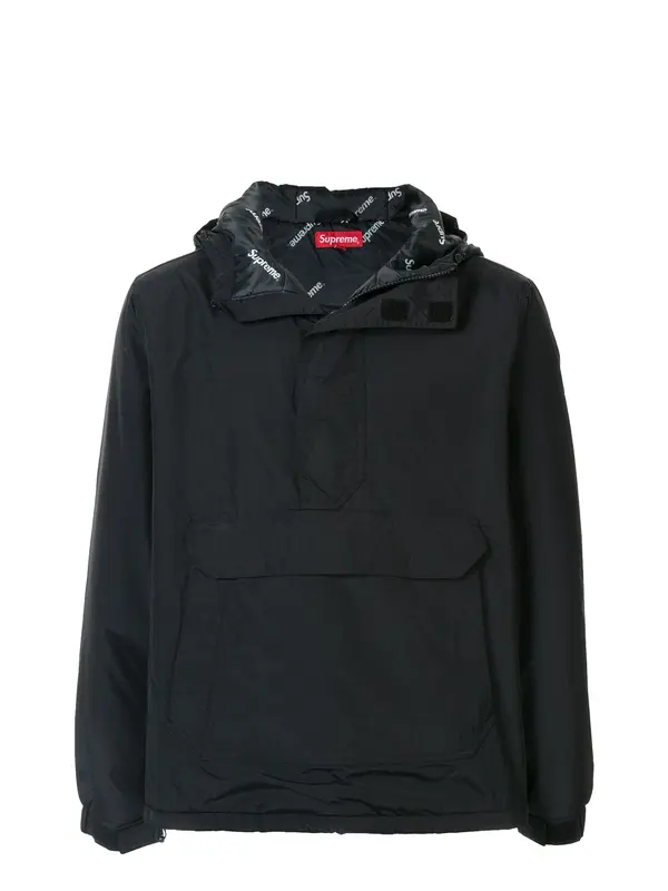 Supreme Half-zip Hooded Windbreaker - Black