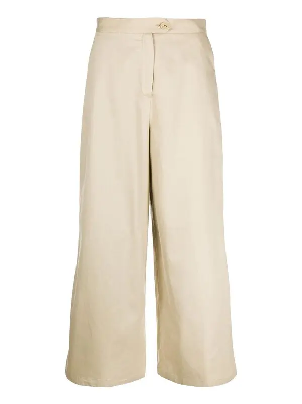 Aspesi Wide-leg Cotton Trousers - Neutrals
