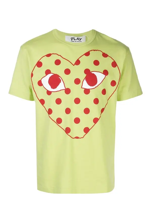 Play Comme Des Garcon Logo Print T-shirt - Green
