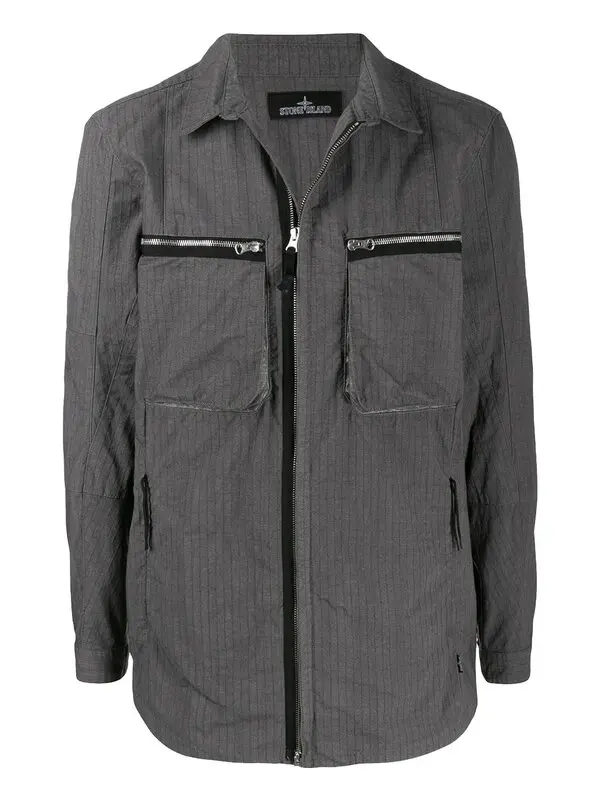 Stone Island Long Sleeve Zipped Pocket Jacket - Grey
