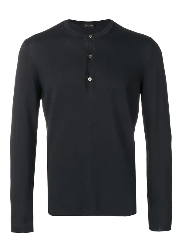 DELL'OGLIO Button-up Knitted Jumper - Black