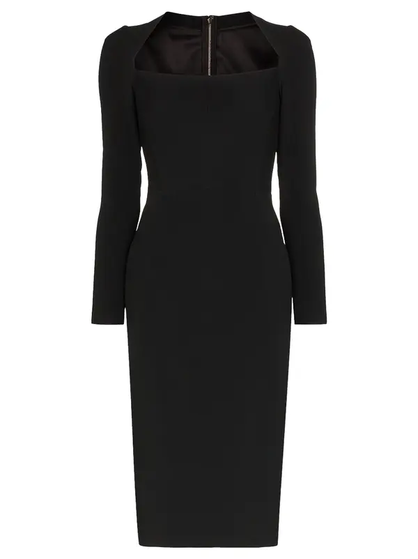 Dolce & Gabbana Square-neck Midi Dress - Black