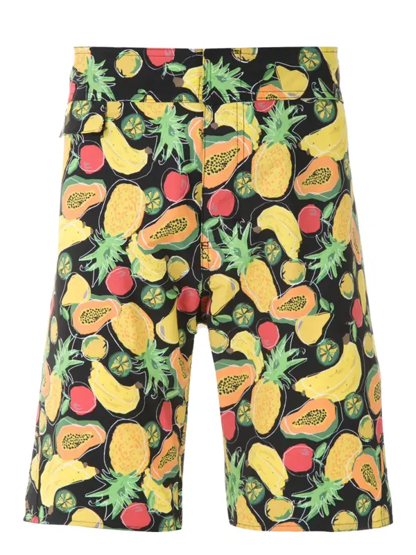 AMIR SLAMA Fruit Print Swim Shorts - Black