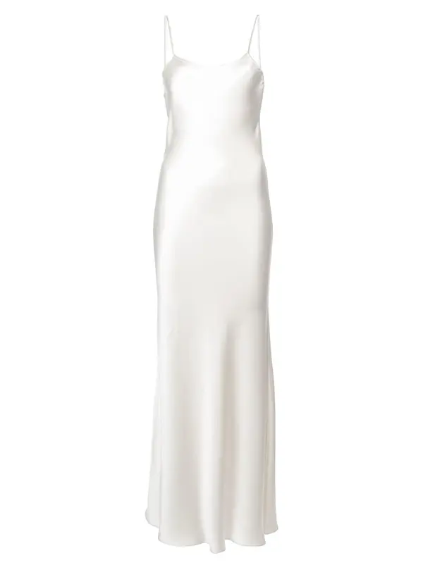 Voz Liquid Slip Dress - White